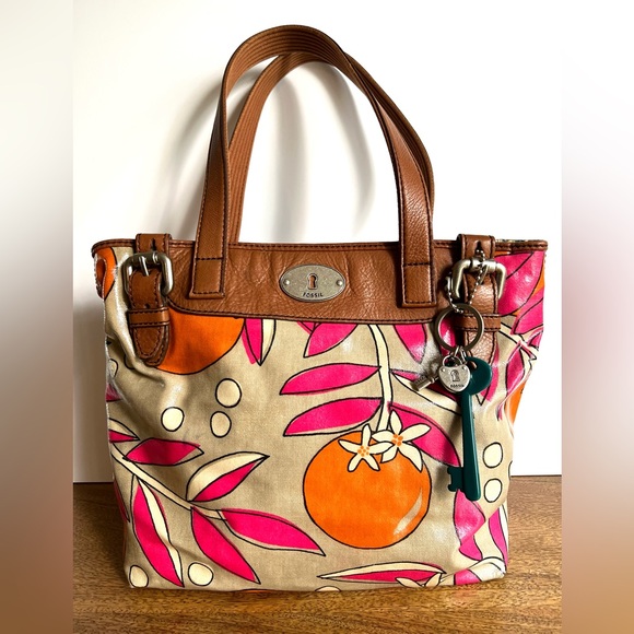 Fossil | Bags | Fossil Key Per Citrus Floral Medium Tote Shoulder ...